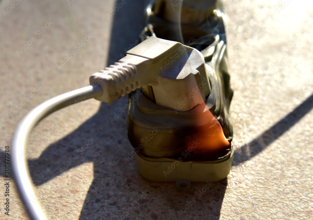 Outlets with switche caught fire in room. Overloaded electrical current ...