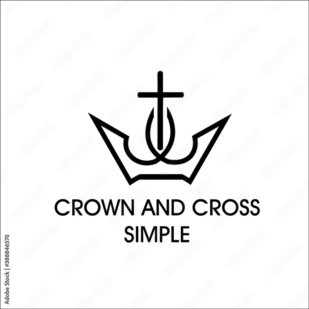 crown and cross simple logo exclusive design inspiration Stock Vector ...
