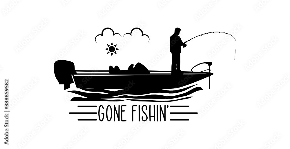 Vetor Gone Fishin svg, Gone Fishing, Bass Boat, Bass Boat svg, Cut file ...