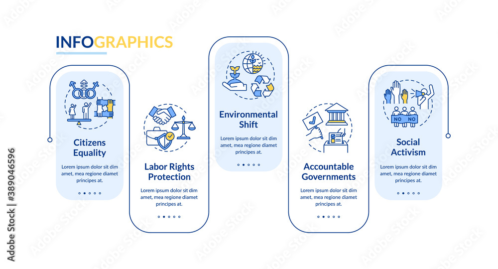 Social change values vector infographic template. Equality, social ...