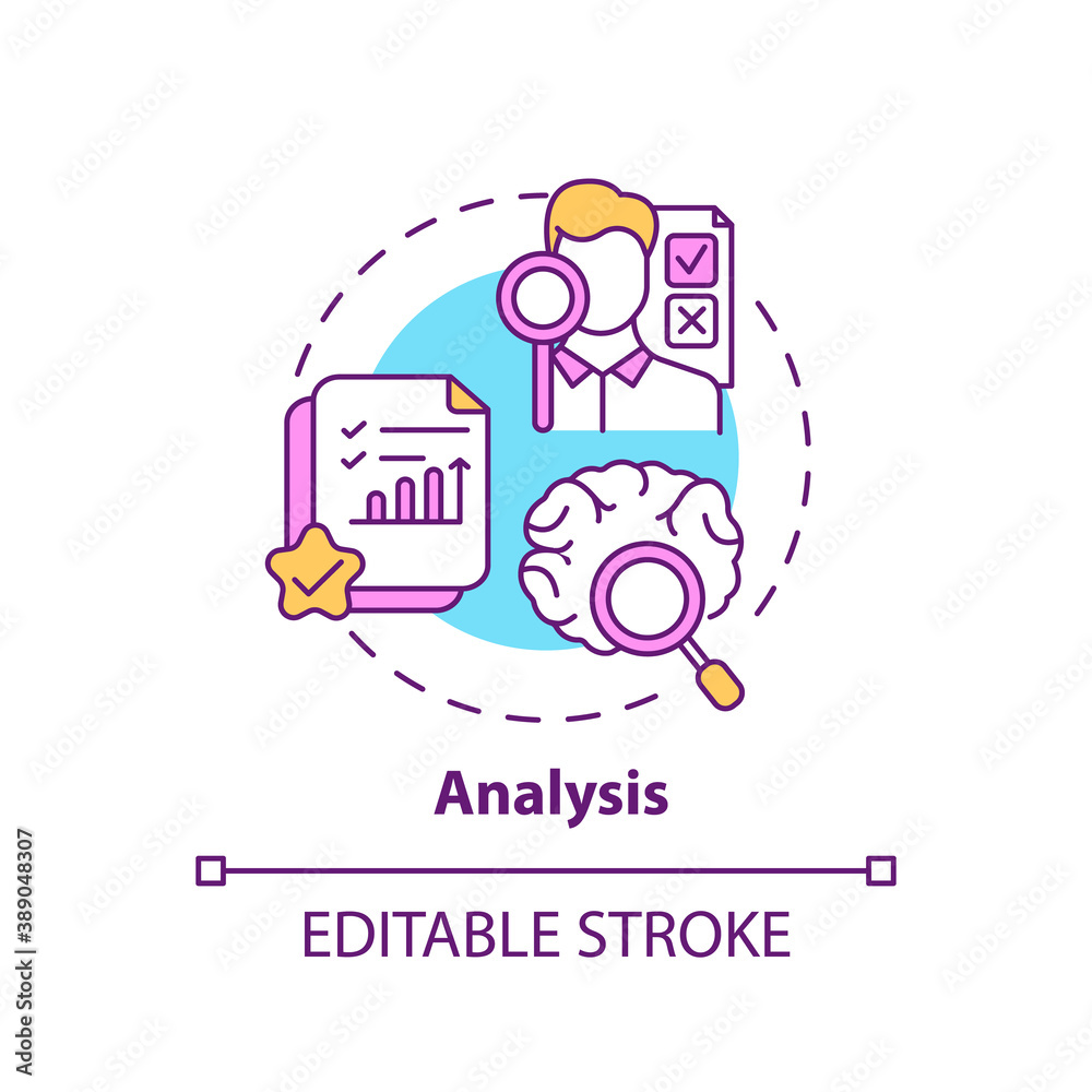 Analysis concept icon. Creative thinking types. Checking incoming ...
