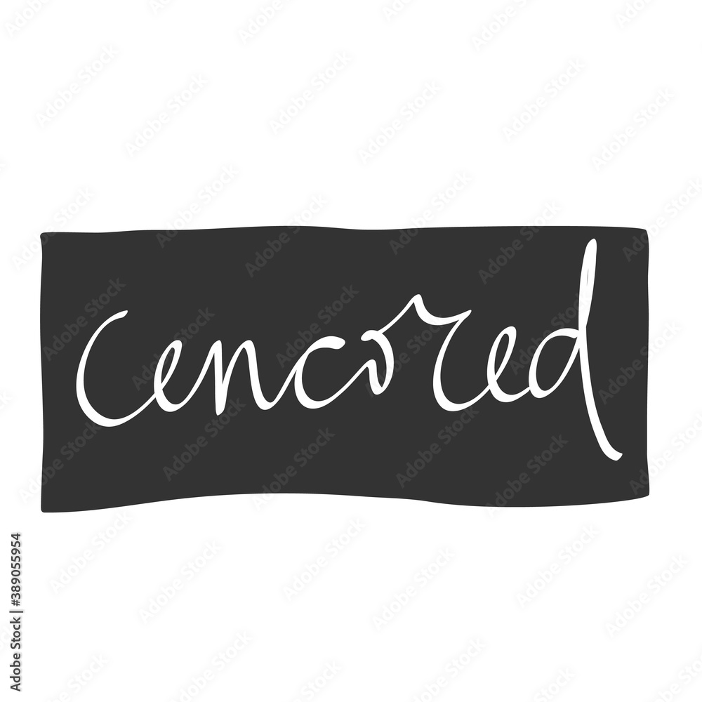 Cencored. Vector design illustration. Video logo sticker. Banner ...