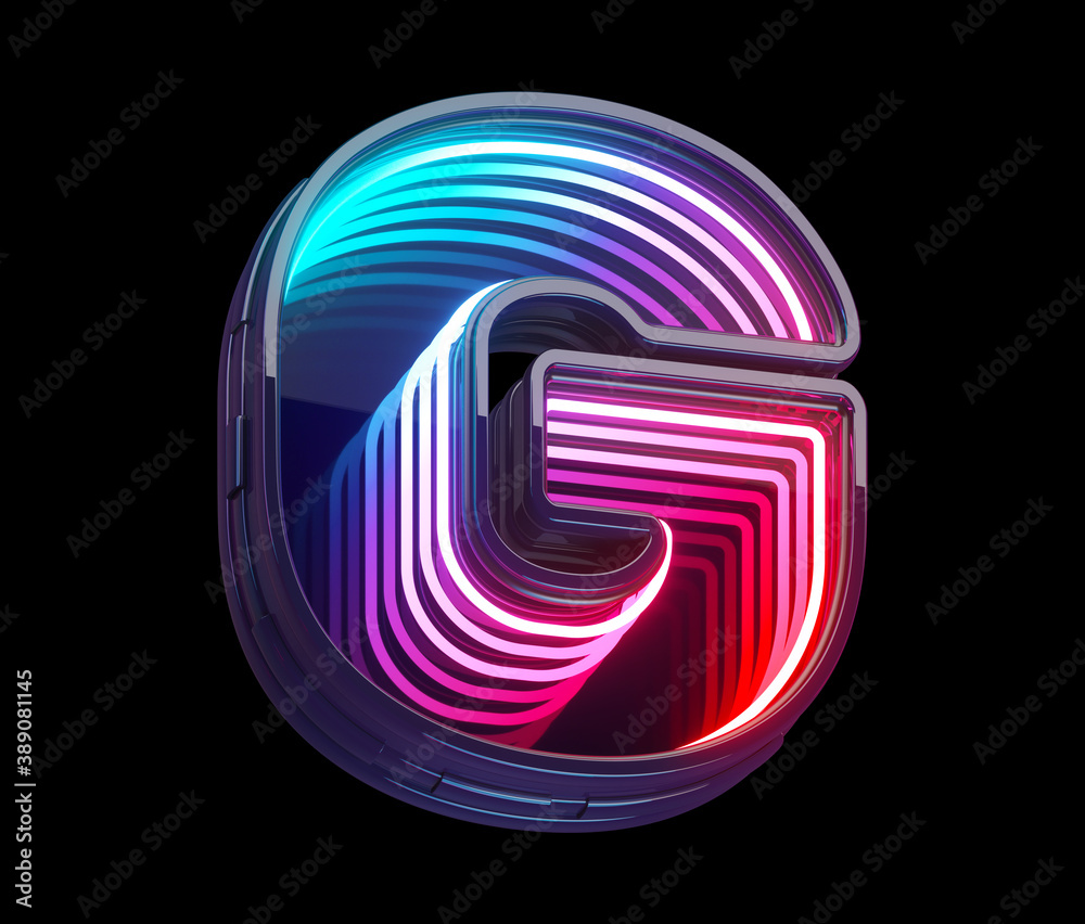 Infinity light neon font. Letter G. Stock Illustration | Adobe Stock