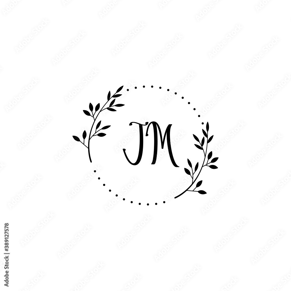 Initial JM Handwriting, Wedding Monogram Logo Design, Modern ...