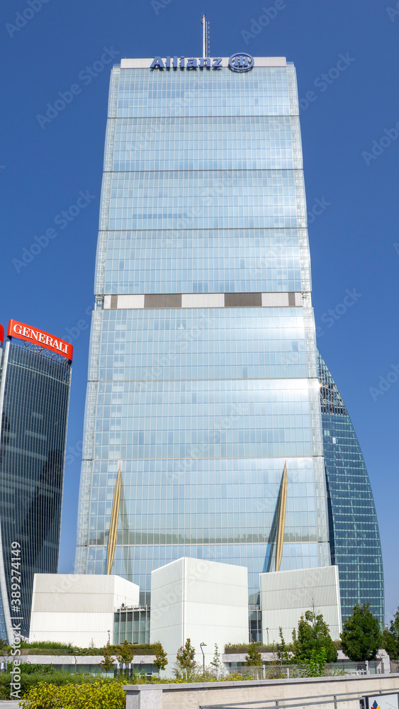 Milano, Italy. The iconic Allianz towers at CityLife district ...