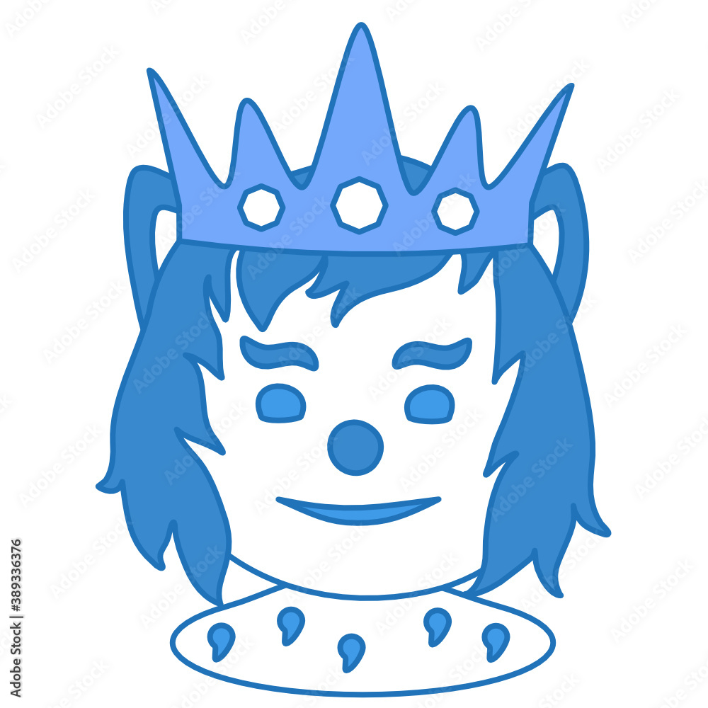 emoji with happy medieval wolf king or emperor wearing his royal ...