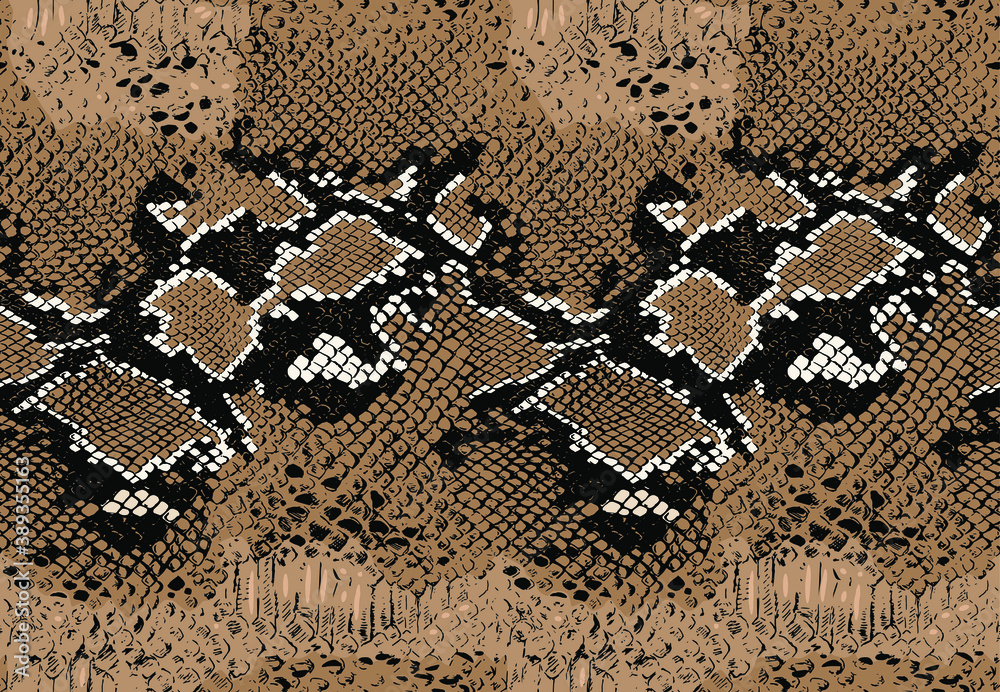 Seamless vector snake animal skin pattern. Snakeskin pattern. Wildlife ...