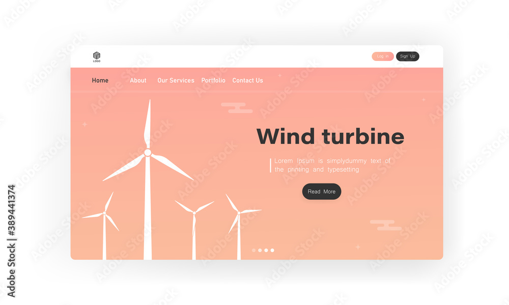 Wind turbine banner. Ecological power plant. Wind energy power concept ...