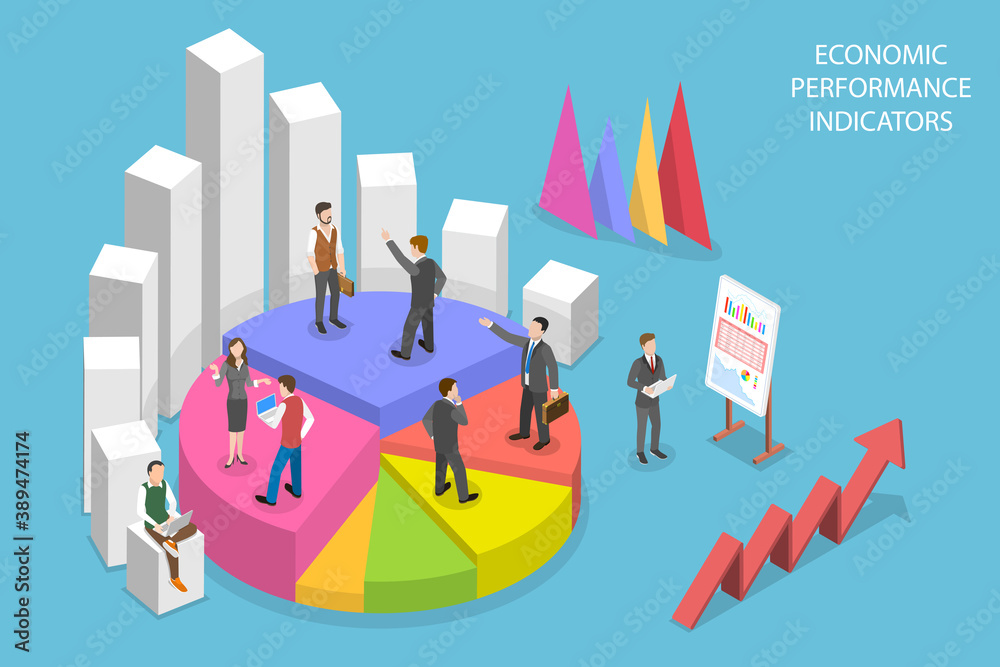 3D Isometric Flat Vector Conceptual Illustration of Economic ...
