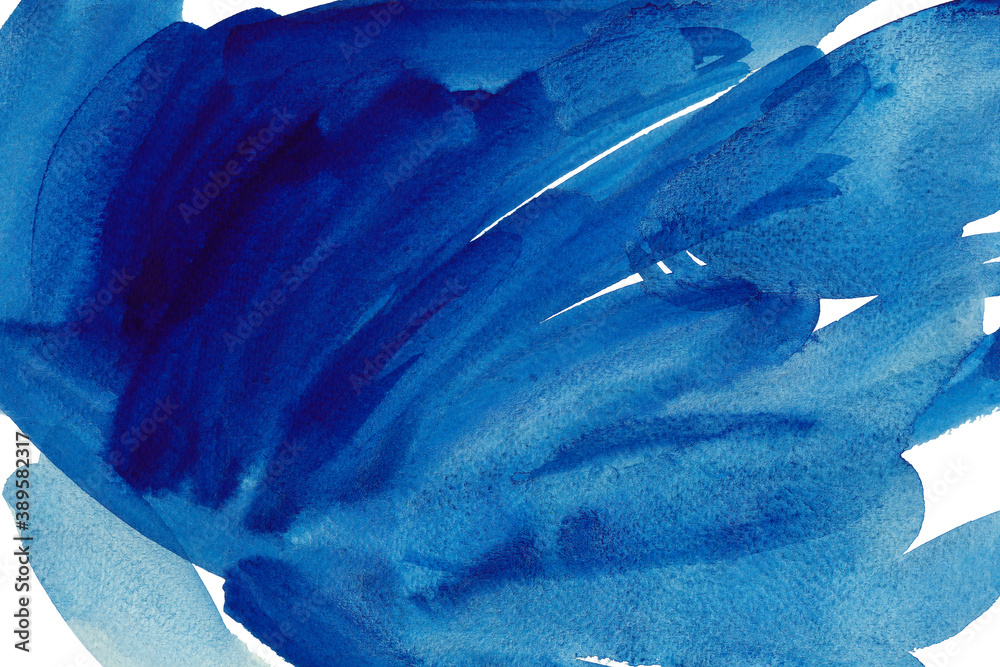 Light blue splash watercolor texture background. Hand drawn blue ...