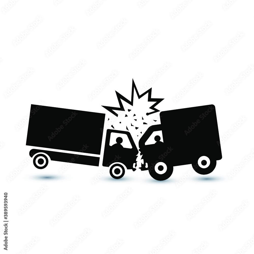 Truck accident icon illustration isolated vector sign symbol. Eps10 ...