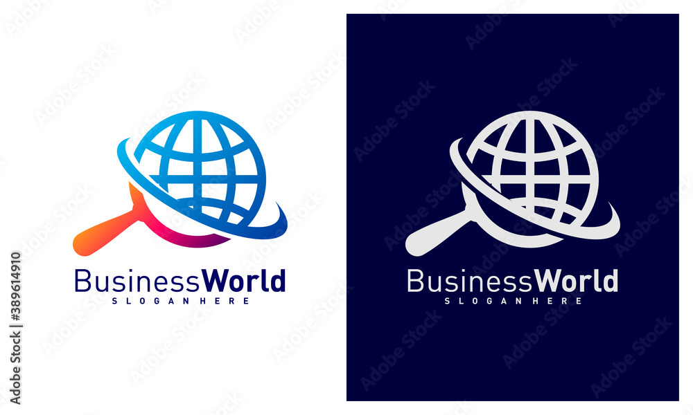 World Find logo design vector, Colorful World logo design template ...