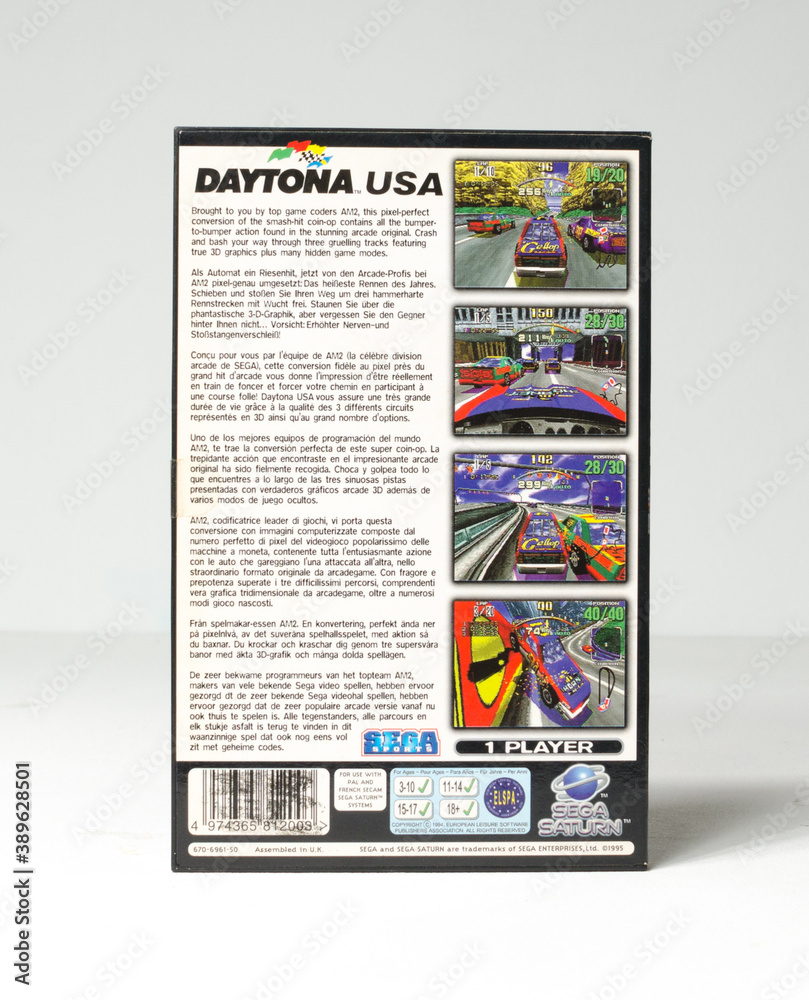london, england, 05/09/2019 daytona usa racing game Sega saturn arcade ...