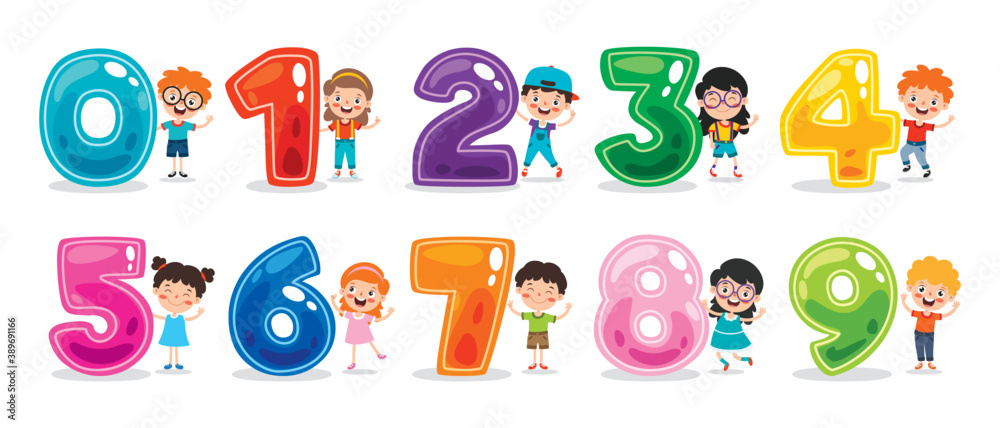 Concept Of Multi Colored Numbers Stock Vector | Adobe Stock