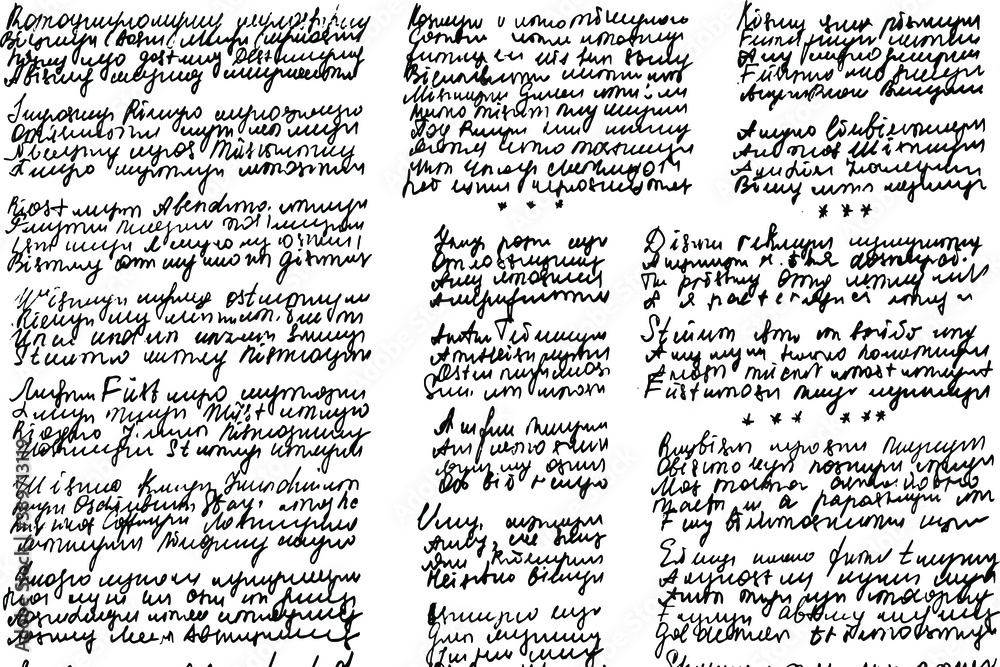 Grunge texture of unreadable, illegible, careless handwriting ...