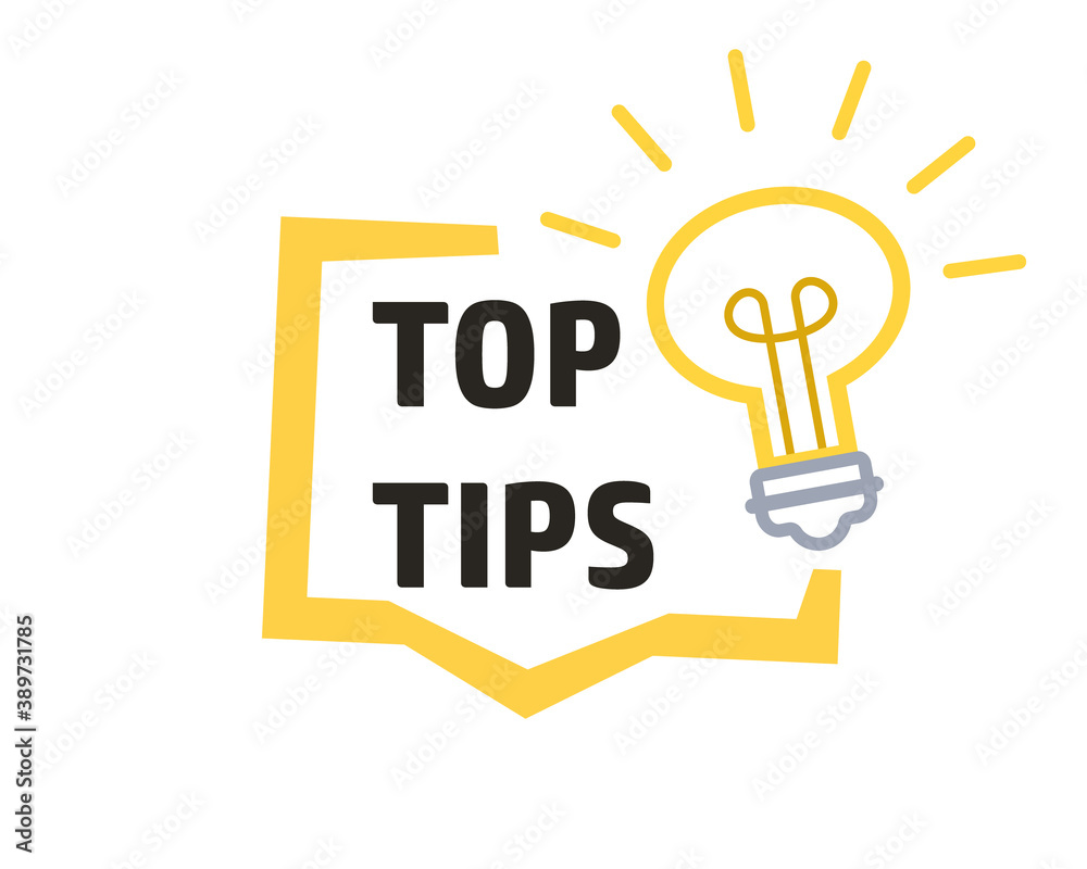 Top Tips sign. Clipart image. icon. Clipart image isolated on white ...