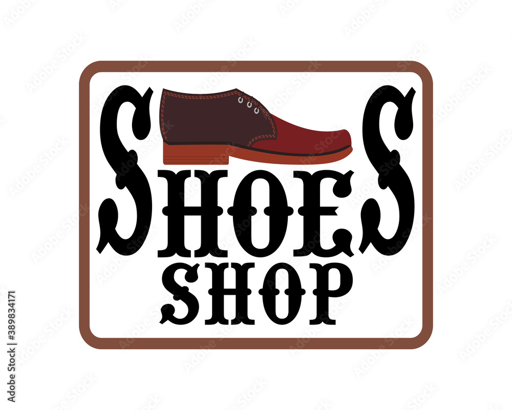 Men's shoes store logo in vintage style. Design element for signboard ...