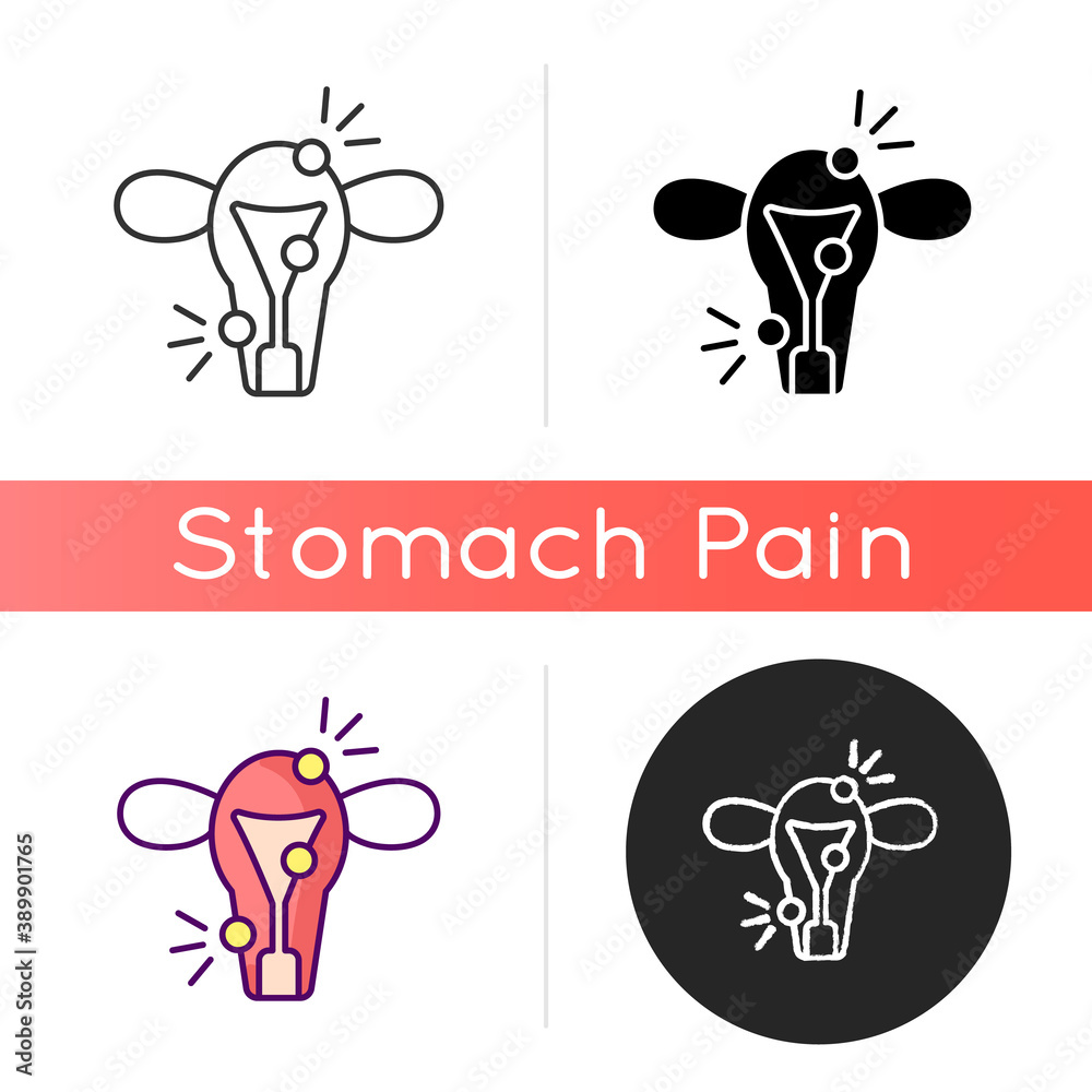 Stockvektorbilden Endometriosis icon. Painful disorder. Endometrium ...