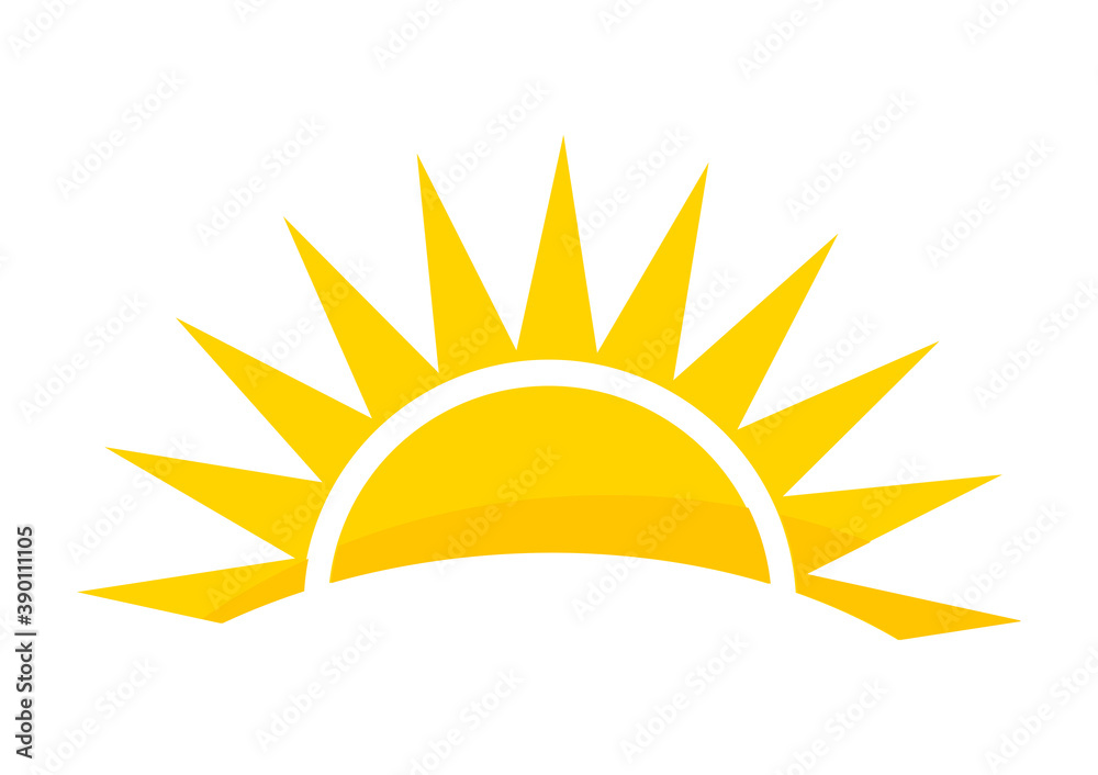 Sunset sun icon. Stock Vector | Adobe Stock