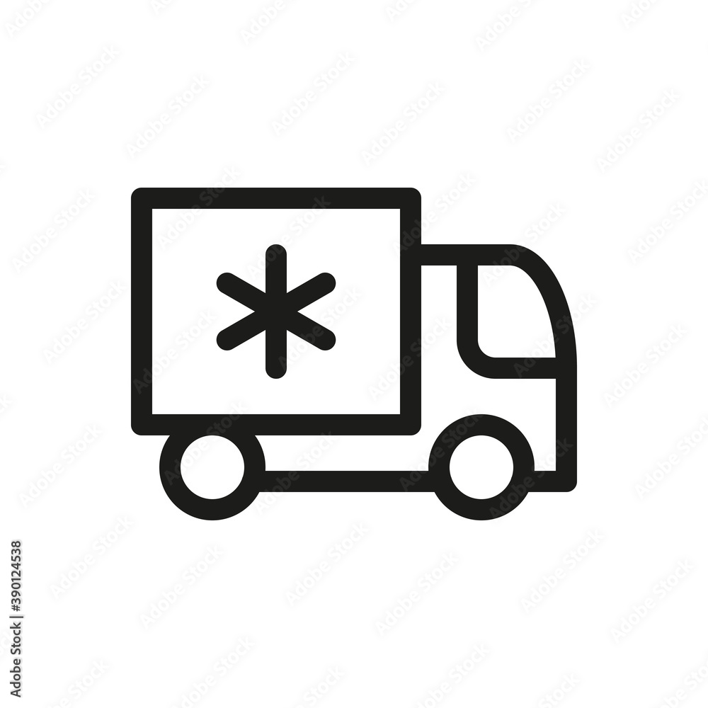 Refrigerated truck isolated icon, refrigerator truck linear icon ...