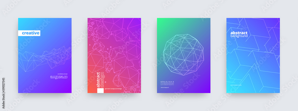 Background designs, set of modern covers, abstract patterns, vector ...