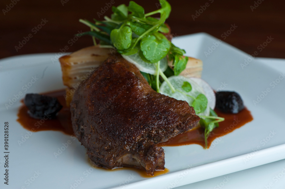 Stock-Foto „Steak and potatoes. Grade A grass fed angus beef steaks ...