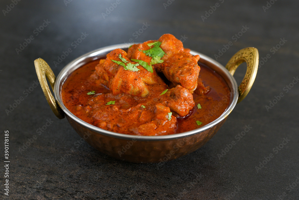 Spicy red chicken curry. Goan style chicken vindaloo. Butter chicken ...