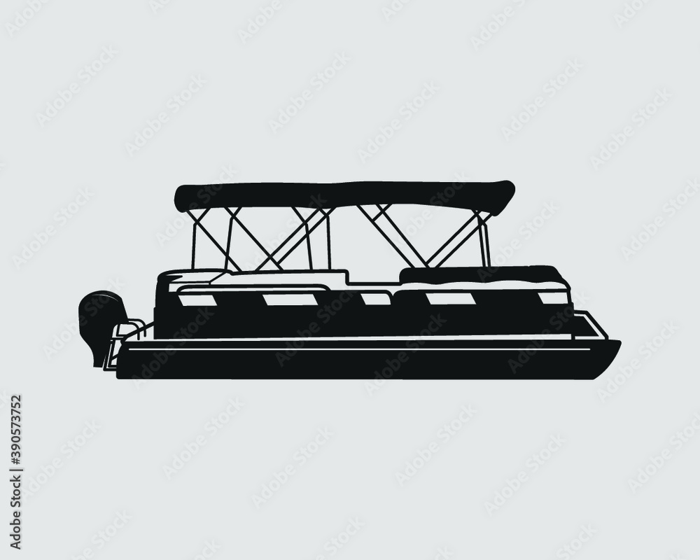Pontoon Boat Sign Symbol Icon Logo Printable Vector Illustration Stock ...