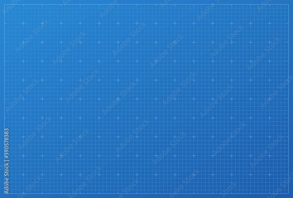 Blueprint background. Blue paper print with white grid pattern vector ...