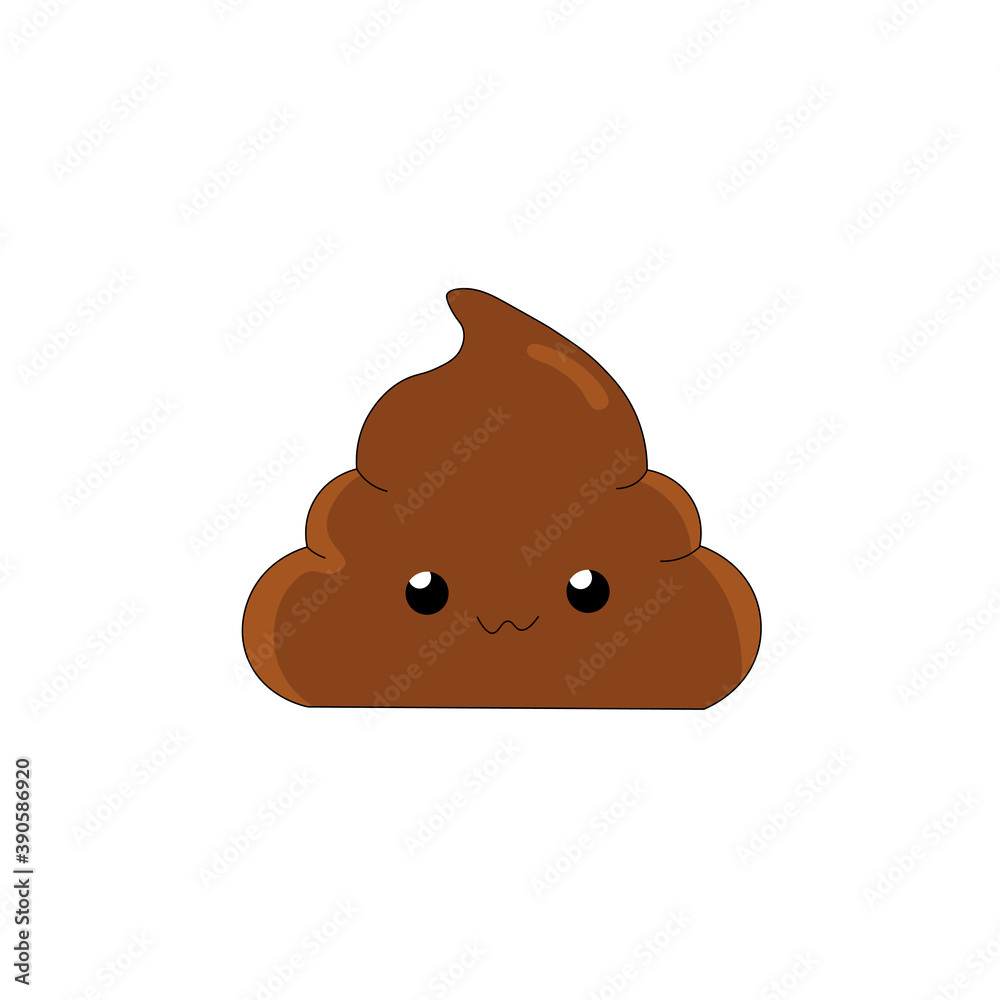 Poop emoticon, smiling poop icon. Damn emoji. Poop emoji face isolated ...