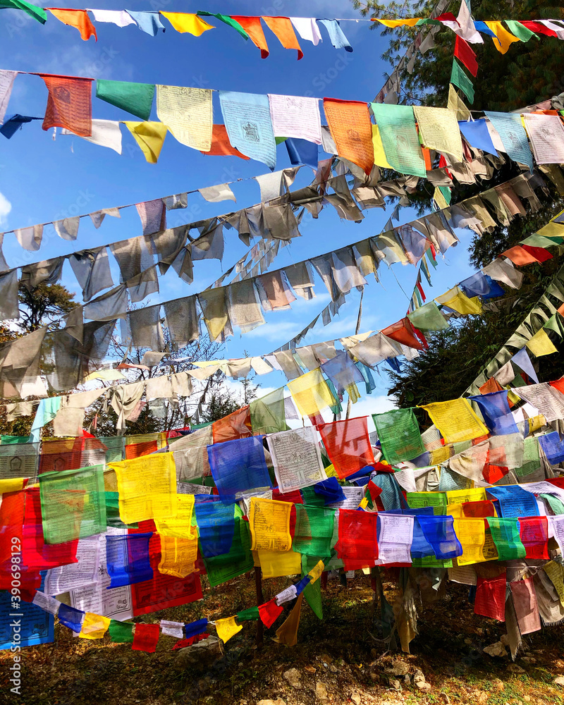 buddhist prayer flags, Bhutan Stock Photo | Adobe Stock