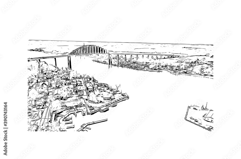 Building view with landmark of Chesapeake is an independent city in the ...