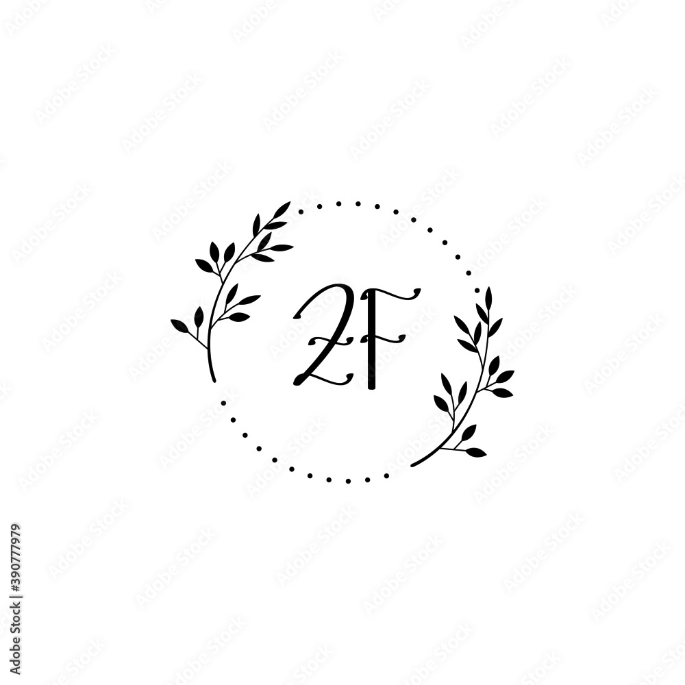 Initial ZF Handwriting, Wedding Monogram Logo Design, Modern ...