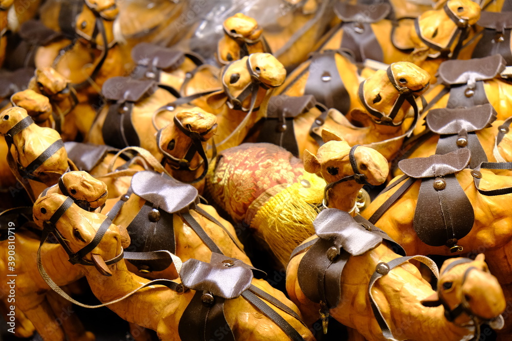Bunch of camels in one of the souvenir shop in Bahrain Manama. camel ...