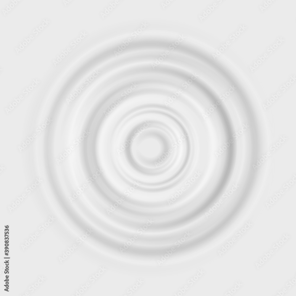 Milk ripple. Realistic drop falling on cream dairy product. Circle ...