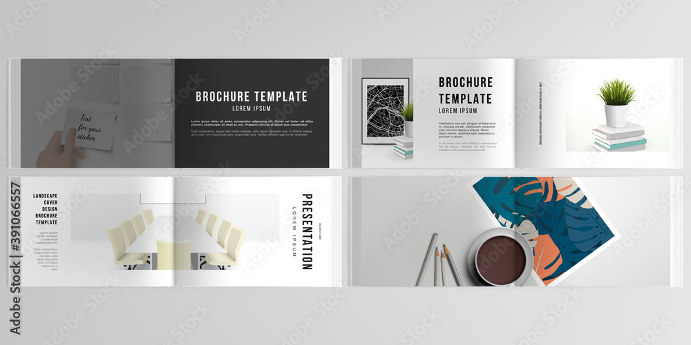 Vector layouts of horizontal presentation design templates for ...