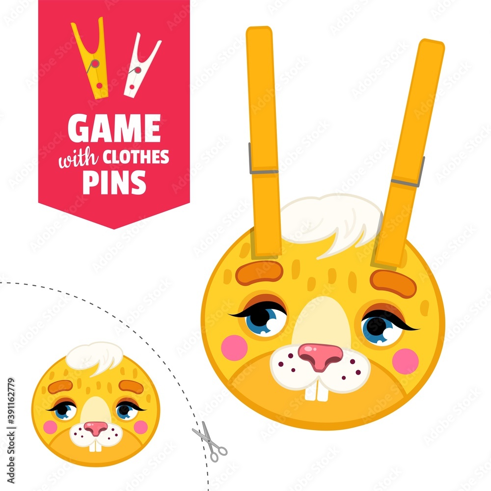 Printable educational game with clothespins. Activity for presсhool ...