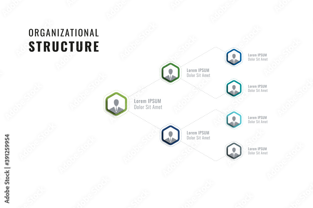 Image vectorielle Stock Horizontal organizational structure of the ...