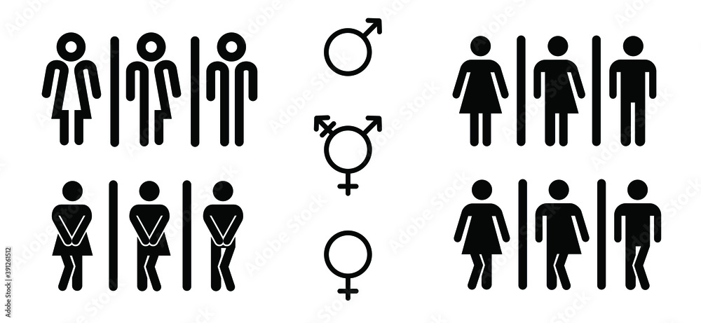 Стоковое векторное изображение «Toilets symbol. Transgender wc. Wc ...