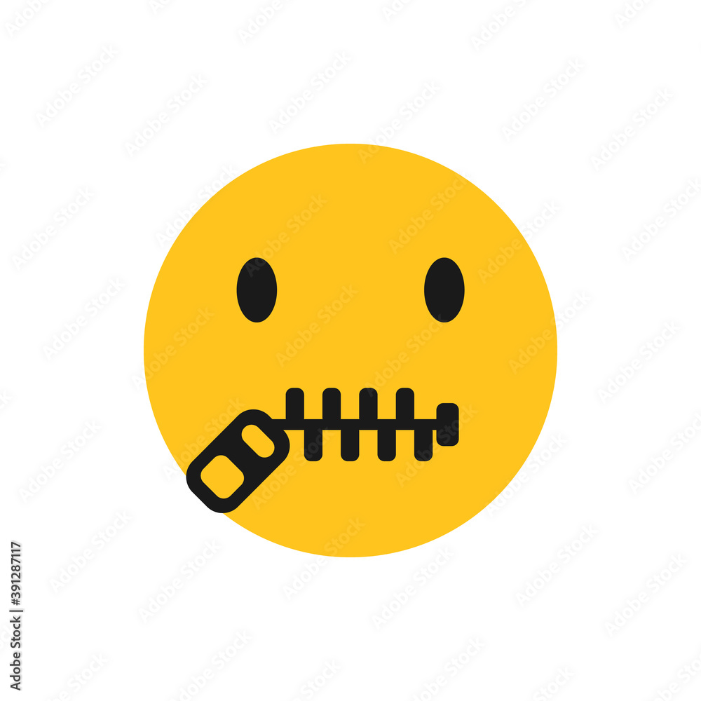 Zipper mouth emoji icon. Clipart image isolated on white background ...