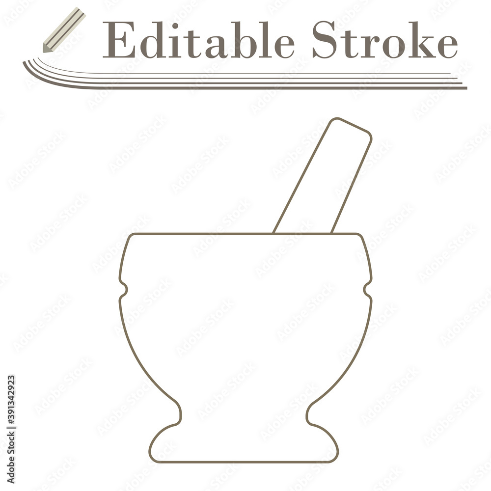 Mortar And Pestle Icon Stock Vector | Adobe Stock
