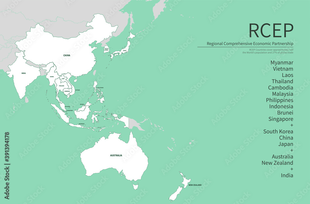 Stock-Vektorgrafik „Infographic of RCEP participating countries. RCEP ...