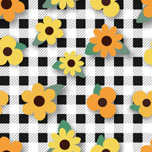 Sunflower Plaid Flower Free Stock Photo - Public Domain Pictures