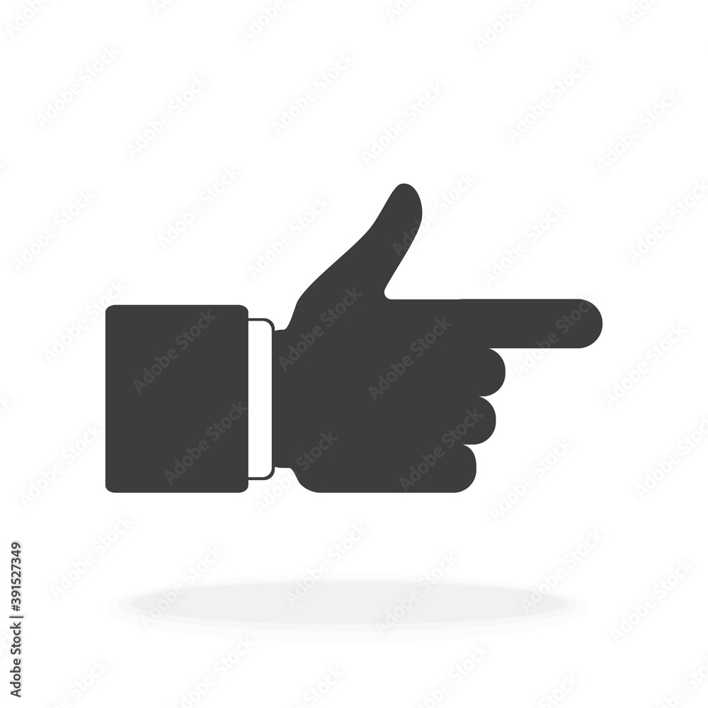 Finger Pointing Hand Icon - Black Vector Silhouette Illustration Art ...