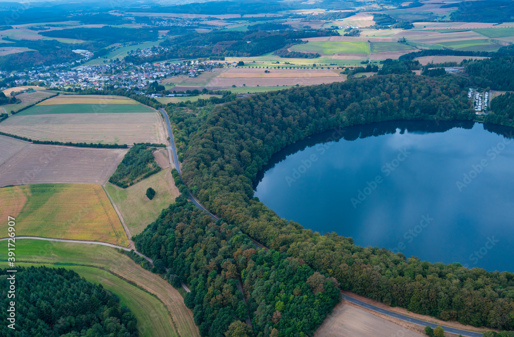 Volcanic Lake, Maar, Vulkaneifel Nature Park and Geopark, Western Eifel ...