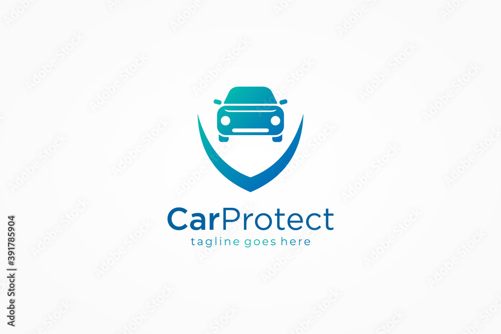 Car Protection Logo. Simple Car Icon with Shield Combination isolated ...