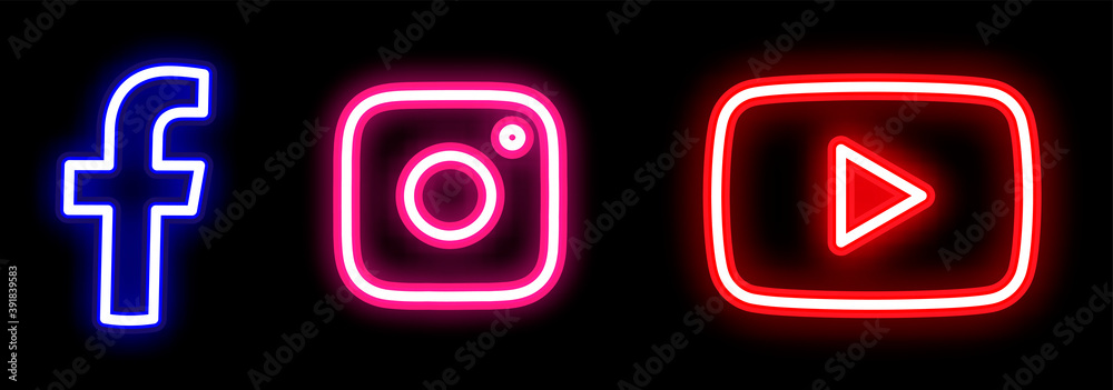 Facebook, instagram, youtube logo. Facebook, instagram, youtube social ...