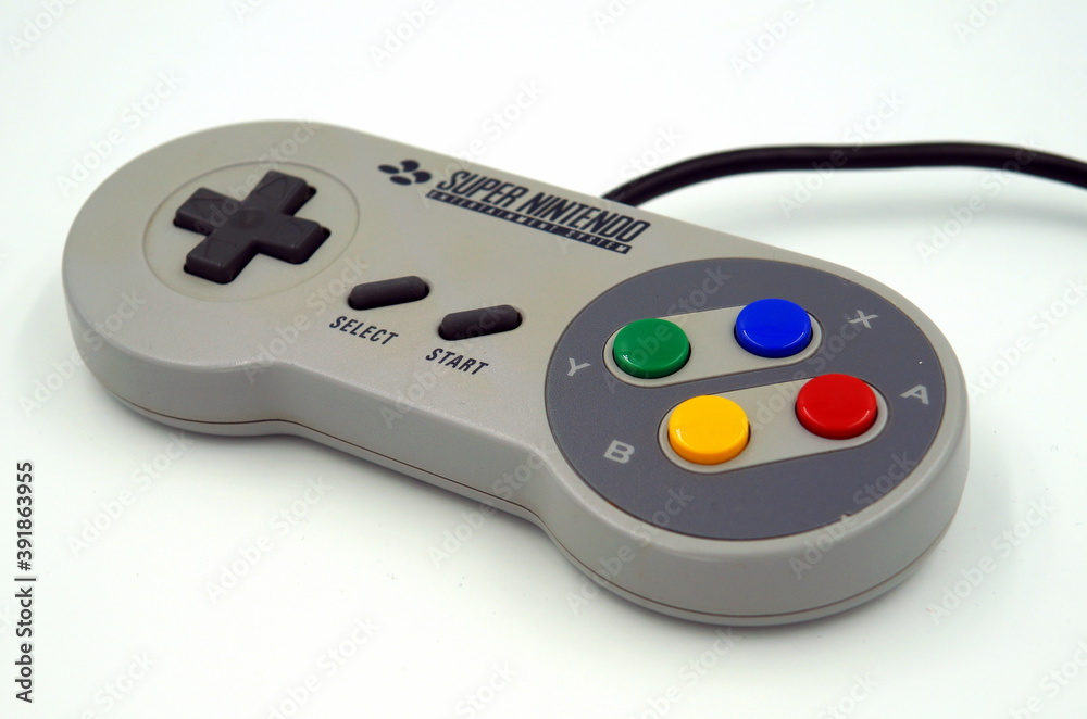 Amsterdam, The Netherlands- December 10, 2017: Super Nintendo (SNES ...
