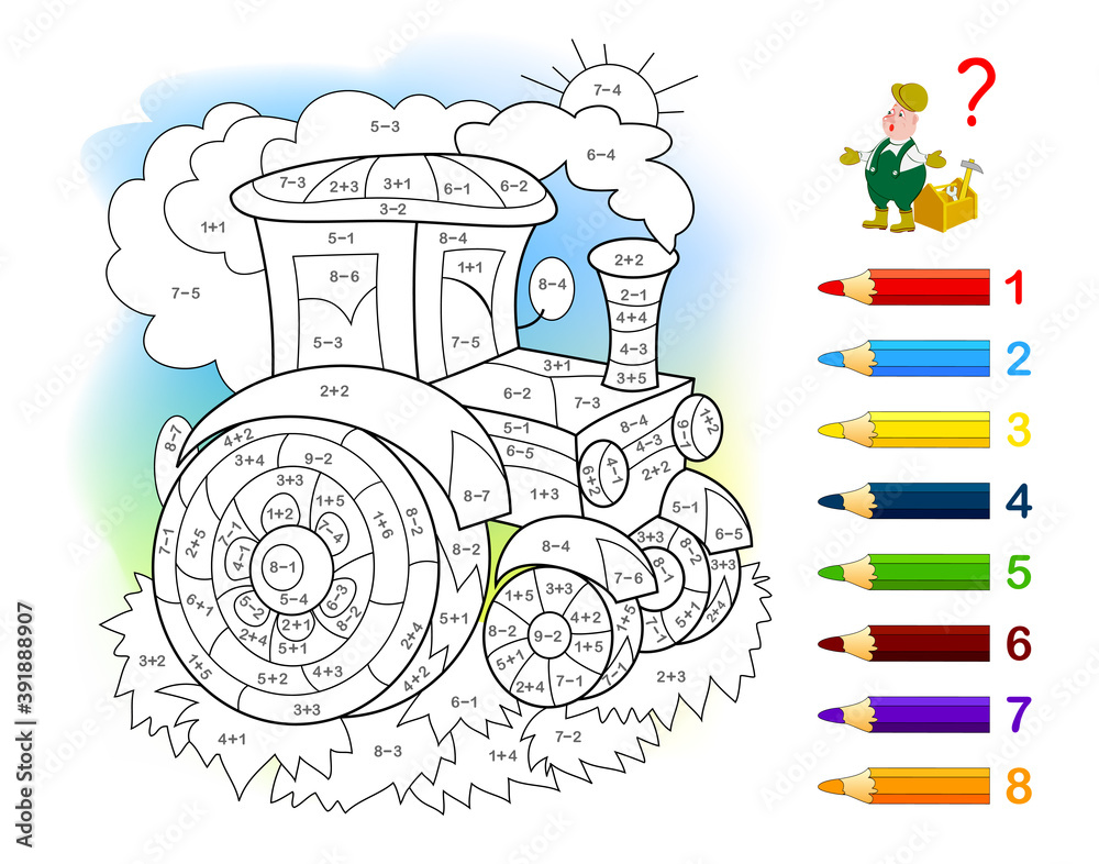 Math education for little children. Coloring book. Mathematical ...
