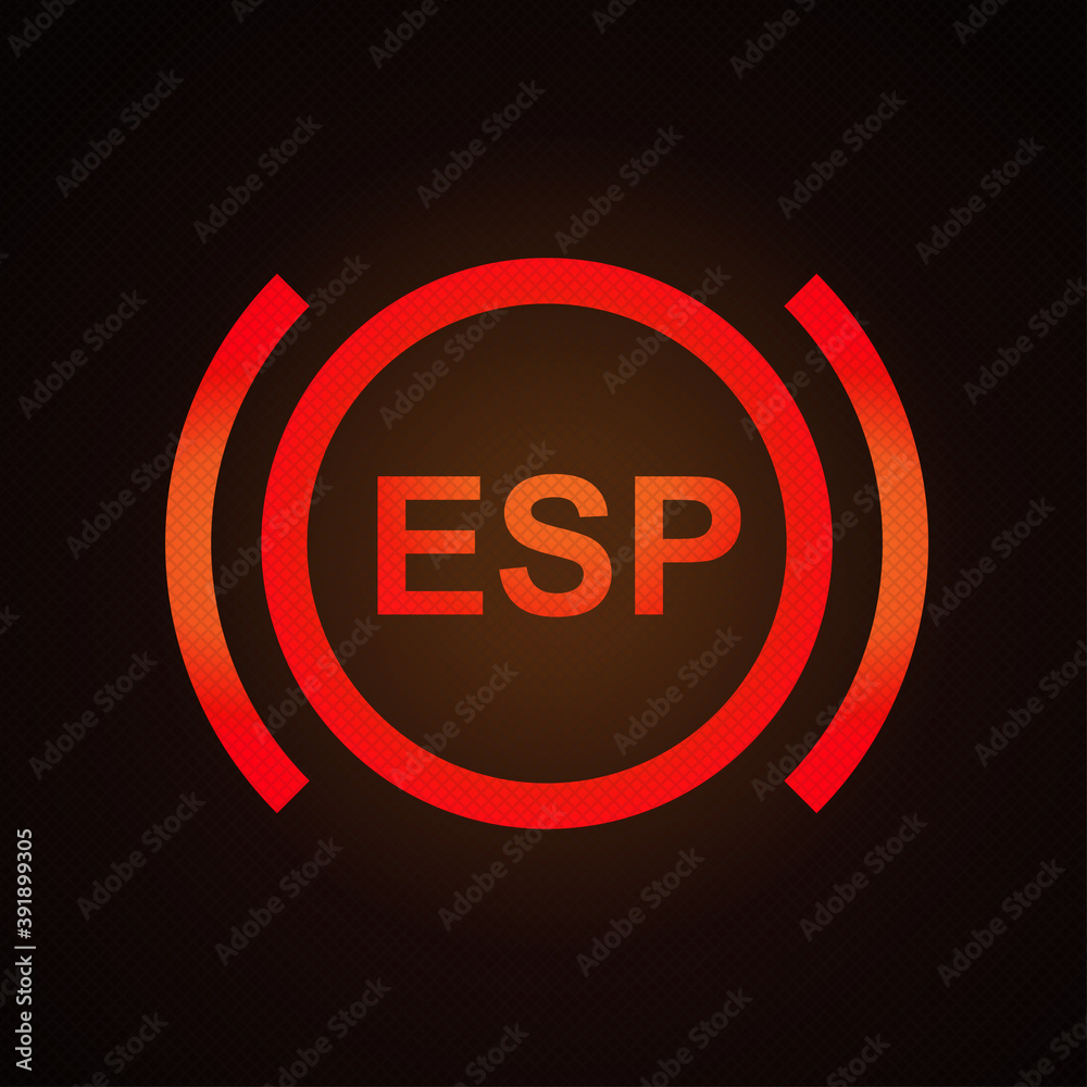 ESP warning light vector illustration,electronic stability program ...